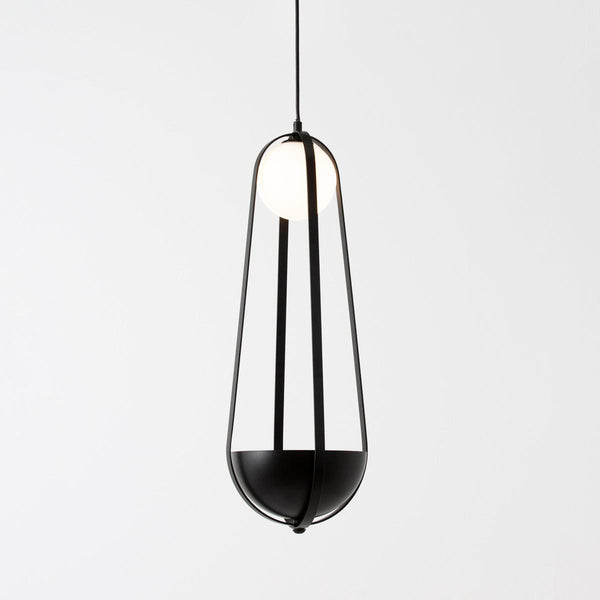 Bailey Pendant with Planter Black G9 IP20 L: 200mm x W: 200mm H: 600mm ...