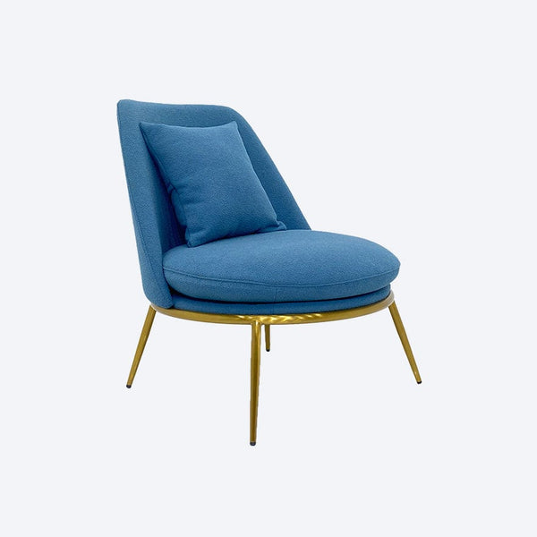 Bernard Occasional Chair Blue Fabric with Matt Gold L: 600mm x W: 680mm ...