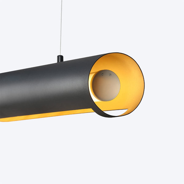 Yona Black Pendant with Black Ring 45W 3K Diam: 180mm x L: 1800mm Drop ...